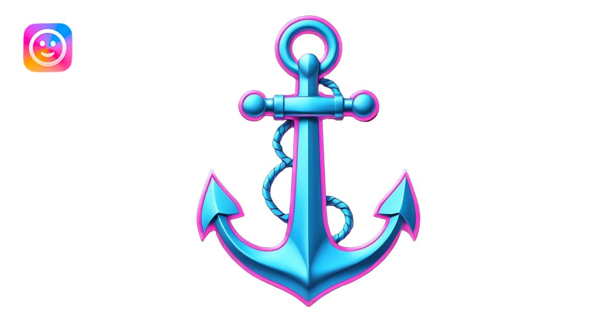 A neon cyberpunk anchor emoji | AI Emoji Generator