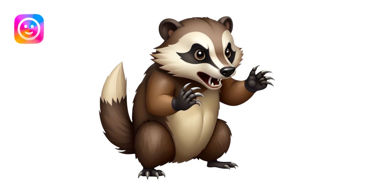 angry Badger full body emoji | AI Emoji Generator