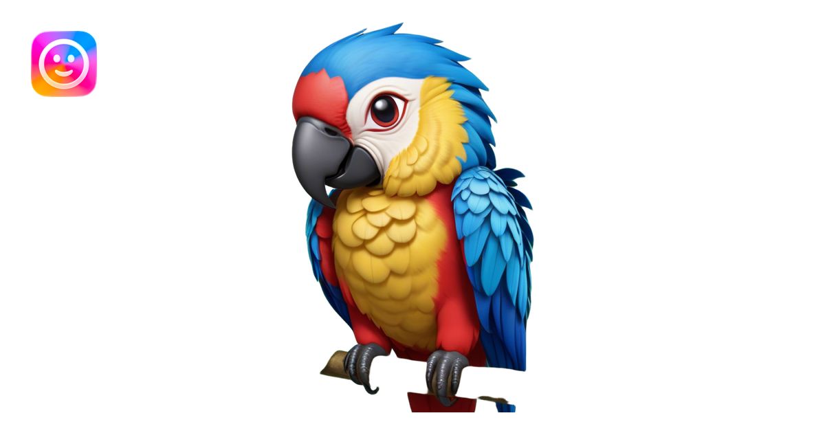 Cinematic Realistic Cute Macaw Portrait Emoji, Head tilted playfully ...