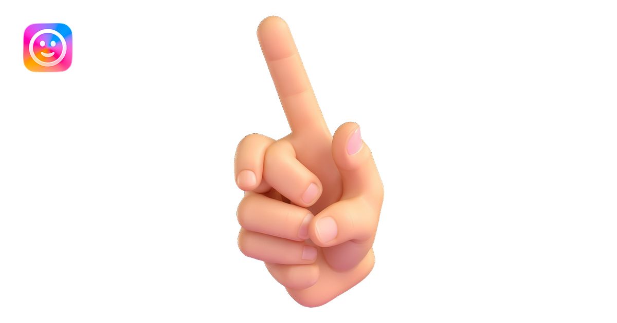 a hand with the index finger pointing forward, 3D emoji style emoji ...