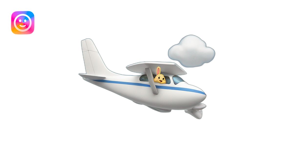 Lapin sur un avion emoji | AI Emoji Generator