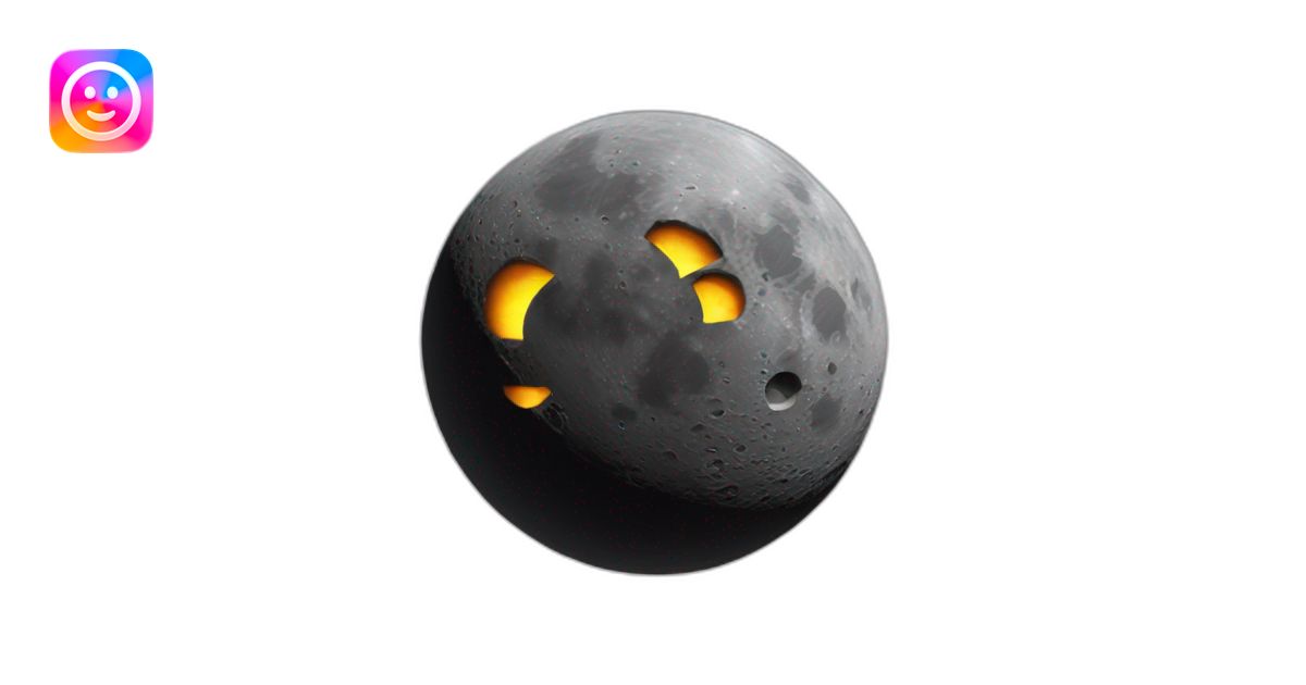 The moon after being hit by a massive asteroid emoji | AI Emoji Generator