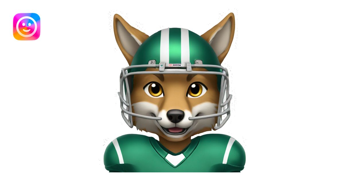 Female Coyote animal wearing football gear emoji | AI Emoji Generator
