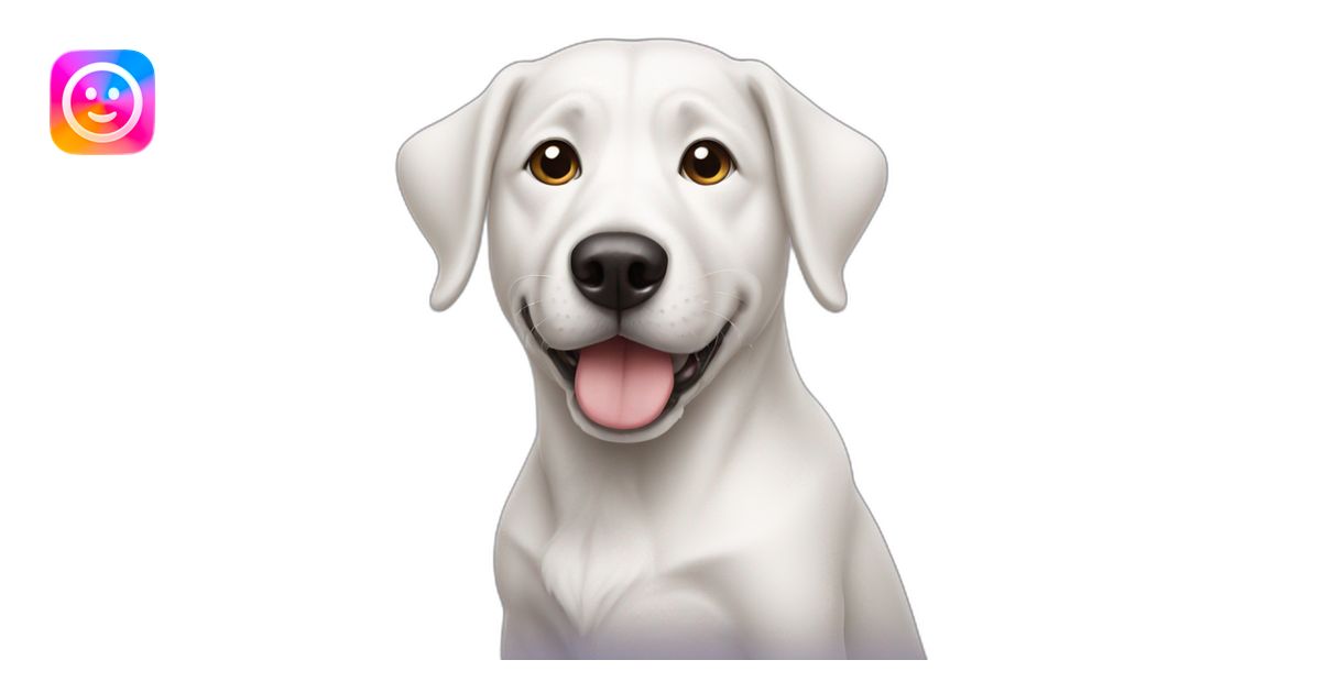 White dog with one eye emoji | AI Emoji Generator