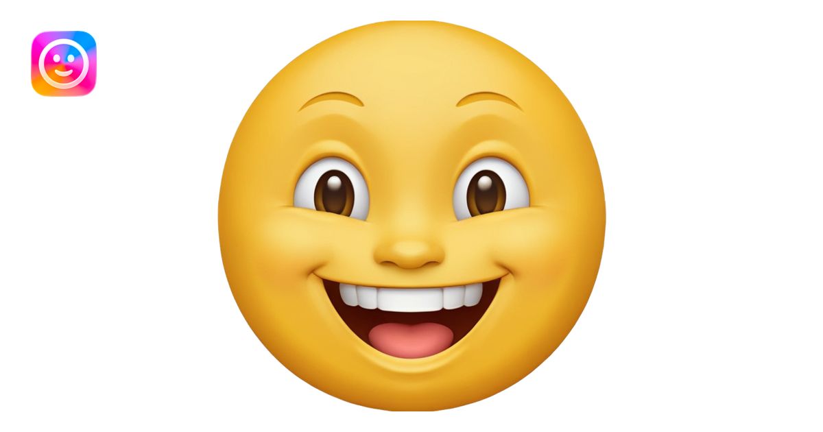 Emoji, yellow round laughing tilted head face, emoji | AI Emoji Generator