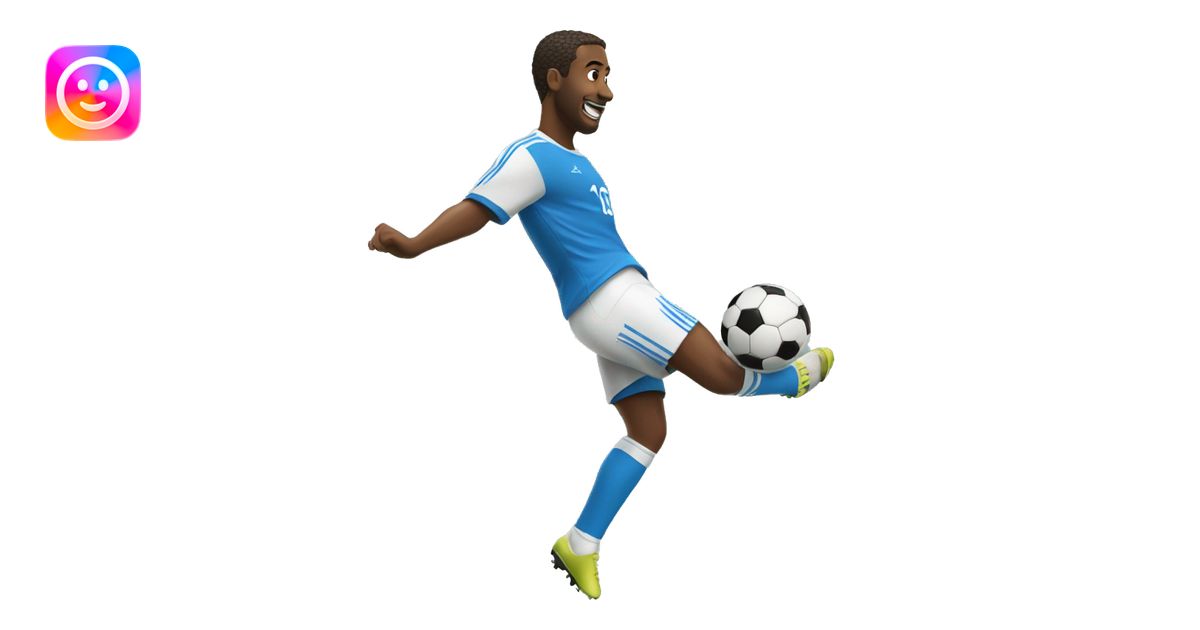 Soccer player doing bicycle kick emoji | AI Emoji Generator