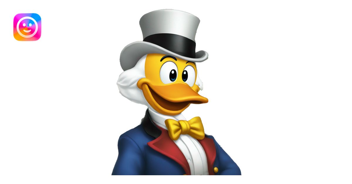 Scrooge McDuck and his pool of money emoji | AI Emoji Generator