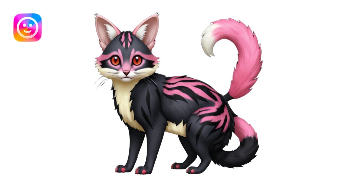 Hyper realistic void-black fur haunted by crimson neon pulse-lines like ...