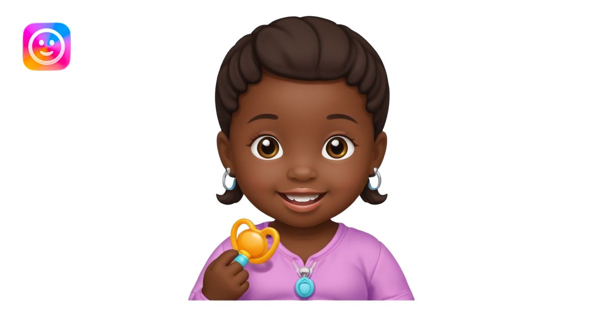 a baby girl with pacifier and dark skin emoji | AI Emoji Generator