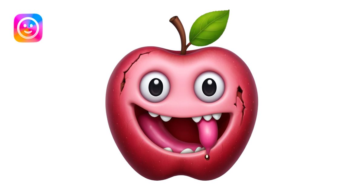 cute worm in ruined apple emoji | AI Emoji Generator