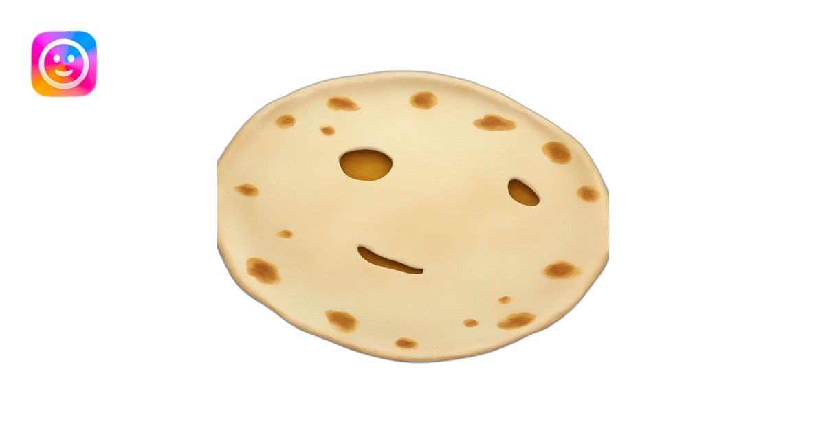 One Flat chapati in a white plate emoji | AI Emoji Generator