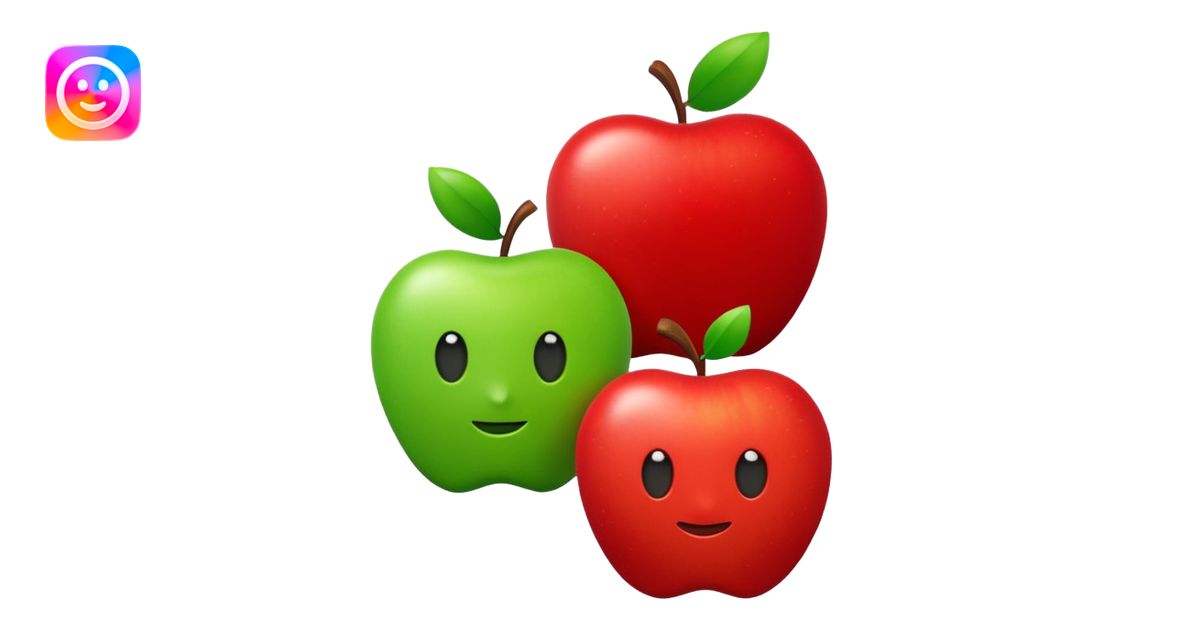 Two simple solid circles in Apple Emoji style, minimalist design ...