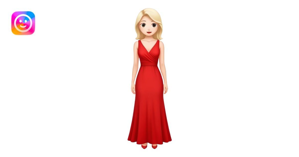 white conservative woman in long red dress emoji | AI Emoji Generator