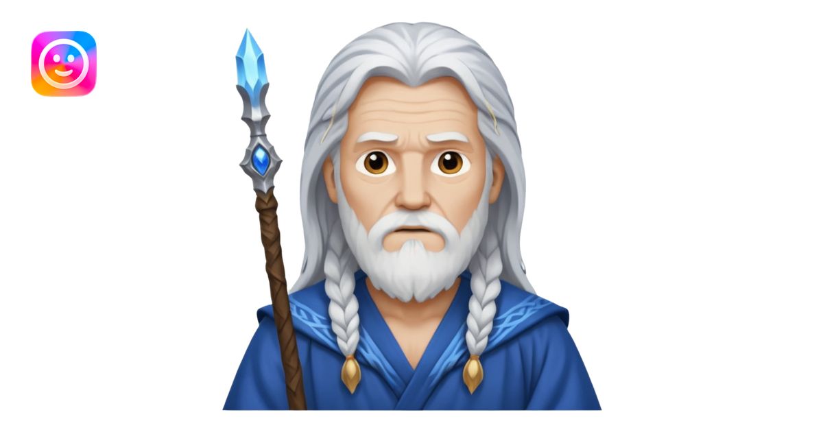 Odin, Wisdom God from Norse Mythology with long white hair, blue and ...