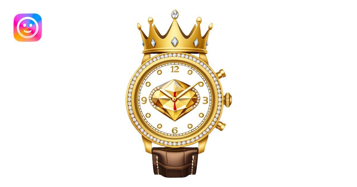 Create an emoji that shows a gold crown, a diamond, and a luxury ...