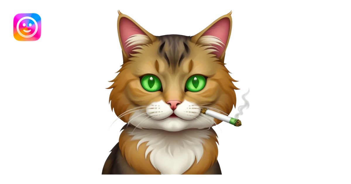 Cat smoking weed emoji | AI Emoji Generator