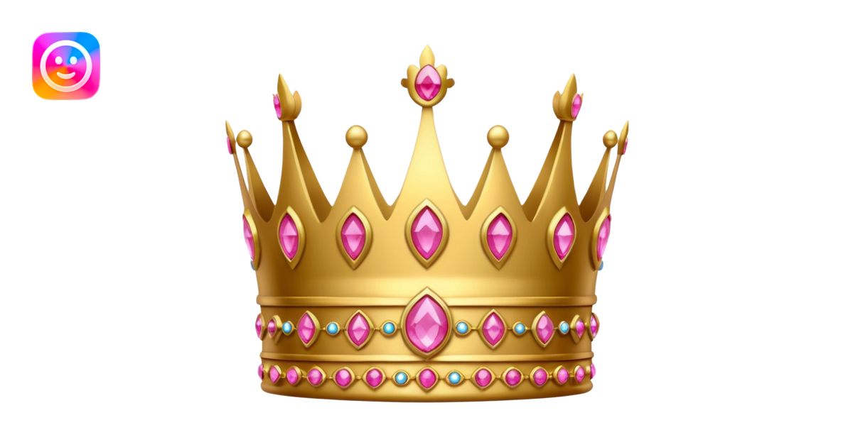 crown with pink jewels emoji | AI Emoji Generator