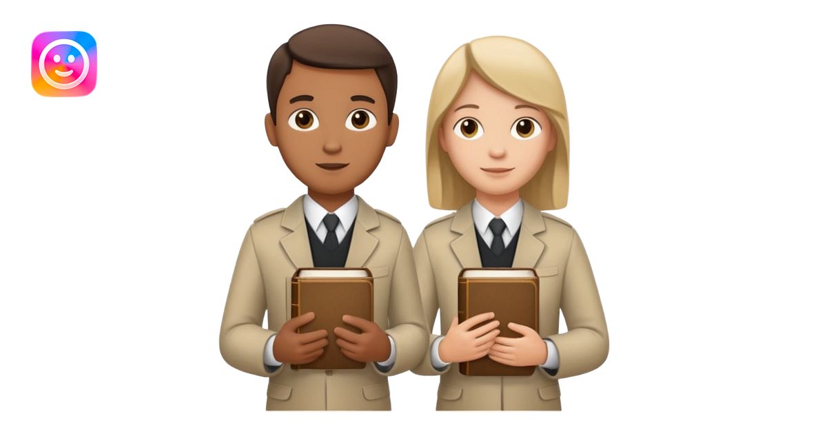 two missionaries with a bible emoji | AI Emoji Generator