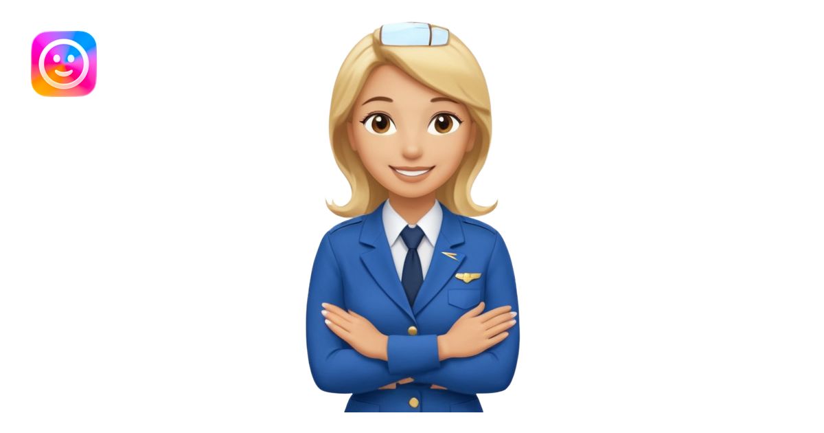 female flight attendant hugging emoji | AI Emoji Generator