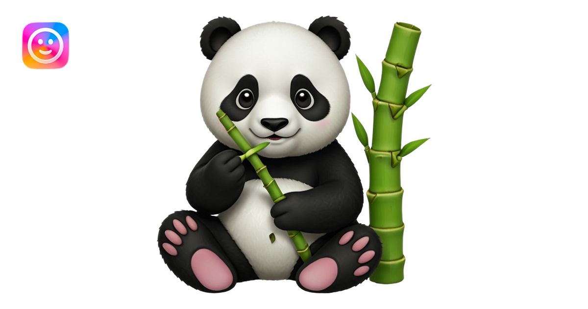 Panda eating bamboo emoji | AI Emoji Generator