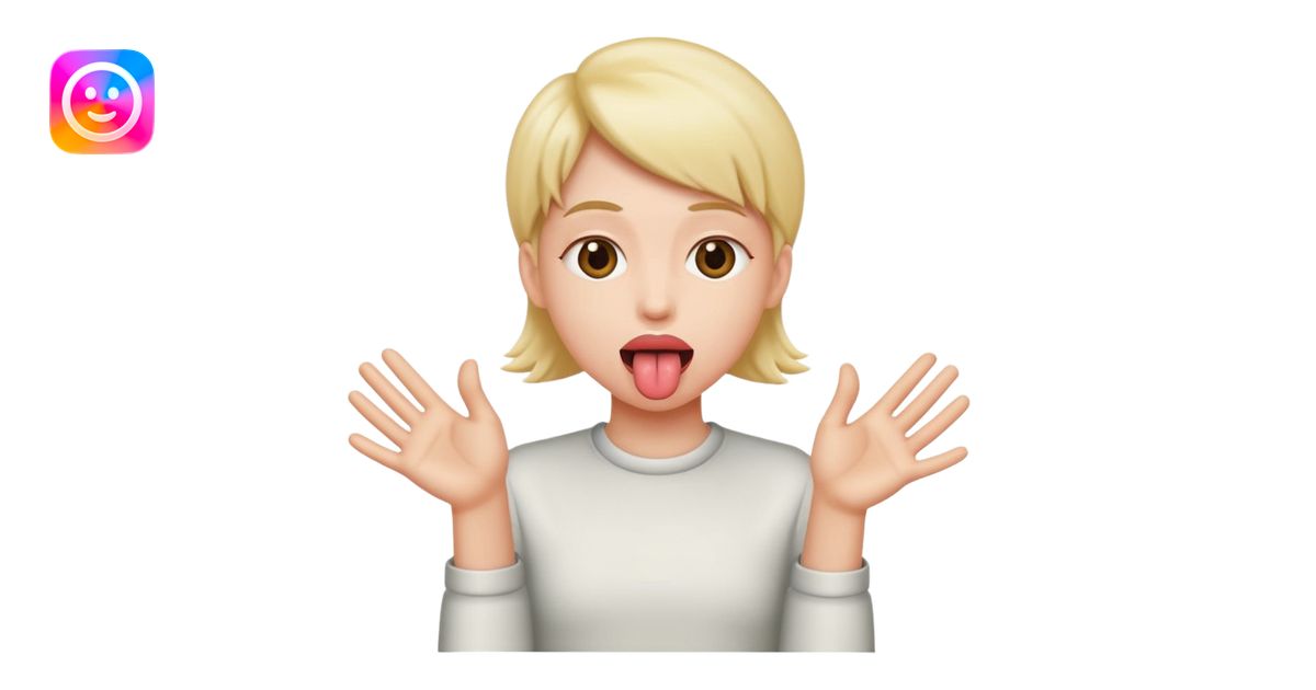 tounge out with hands on the side emoji | AI Emoji Generator