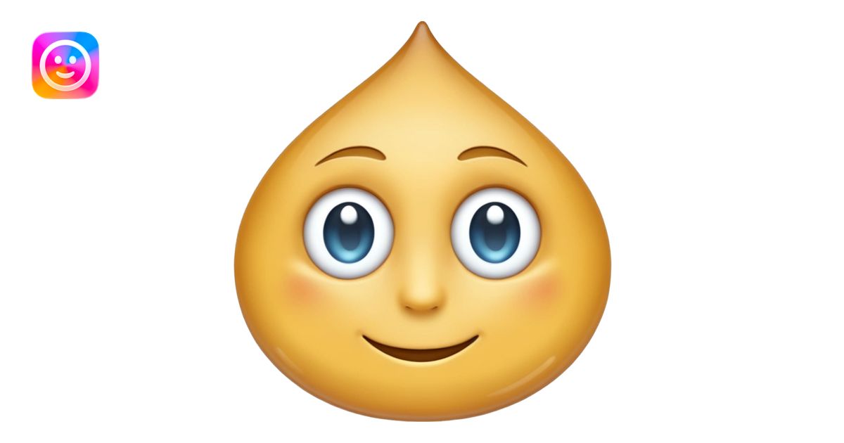 One eye on the left droplet; the right eye is absent but subtly hinted ...