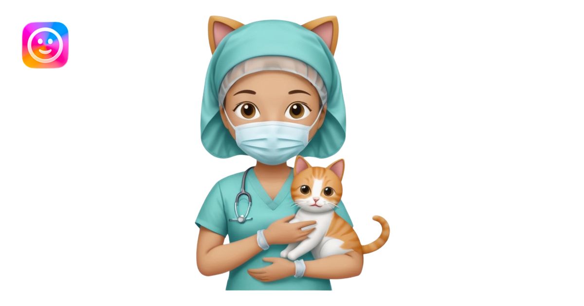 scrub nurse with cats and operation beds emoji | AI Emoji Generator