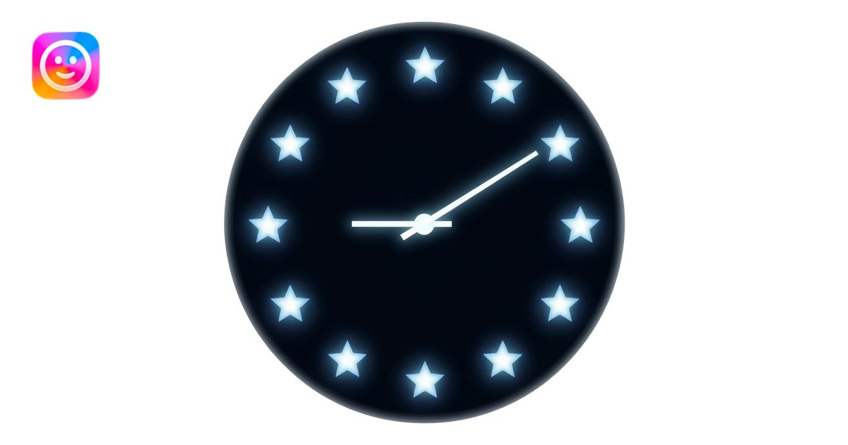 2. celestial clock made of stars turning in space emoji | AI Emoji ...