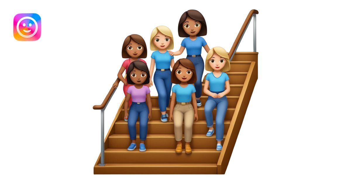 women on stair emoji | AI Emoji Generator