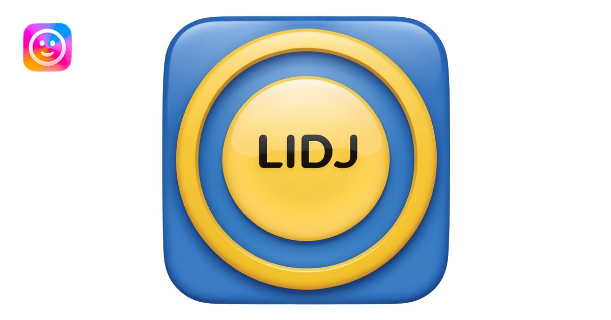 Inside blue square Yellow Circle with blue leters Lidl emoji | AI Emoji ...