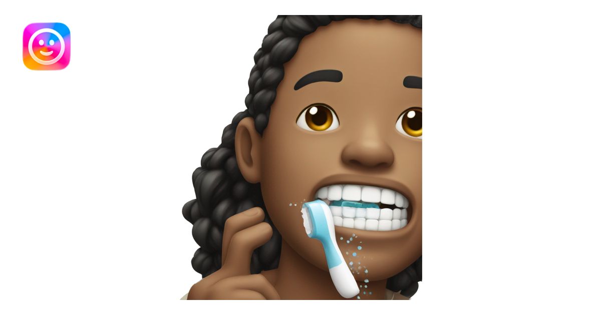 male brushing teeth with earrings emoji | AI Emoji Generator