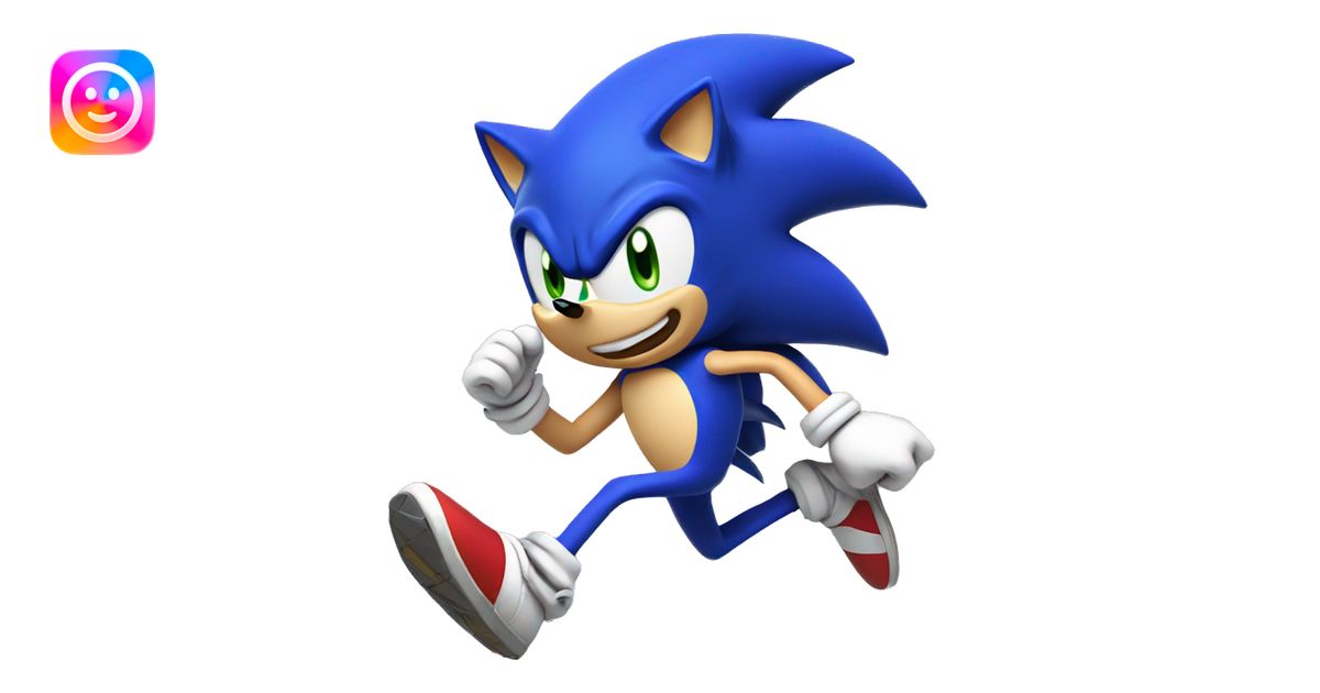 Sonic running fast emoji | AI Emoji Generator