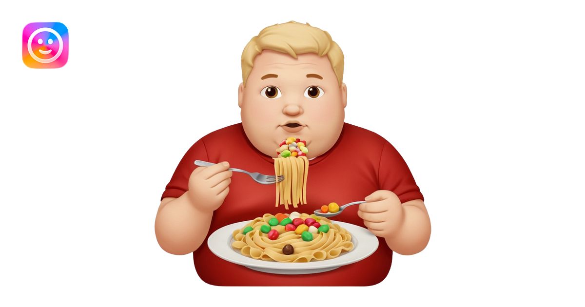 fatman who loves carbs and cholodae and candies emoji | AI Emoji Generator