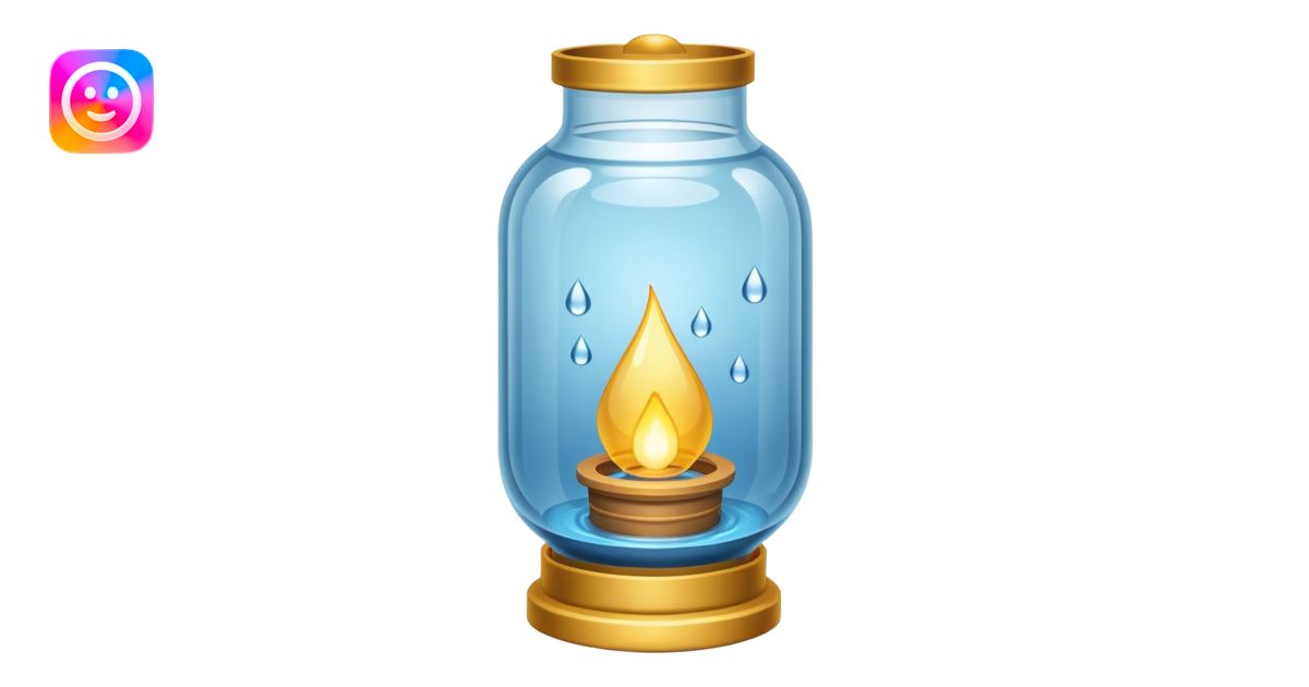 Water Lantern, more water drops inside lantern. emoji | AI Emoji Generator