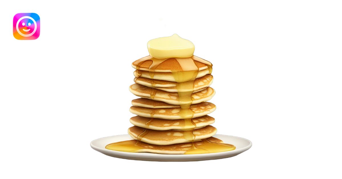 Pancake with butter and maple syrup emoji | AI Emoji Generator