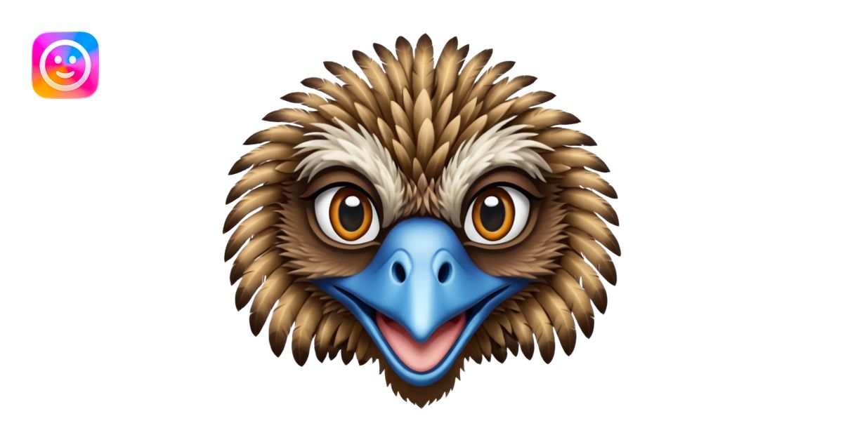Emu face close up emoji | AI Emoji Generator