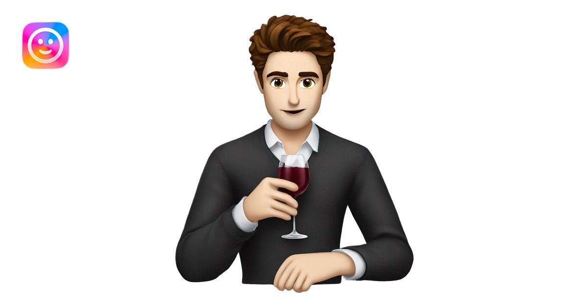 edward cullen drinking wine emoji | AI Emoji Generator