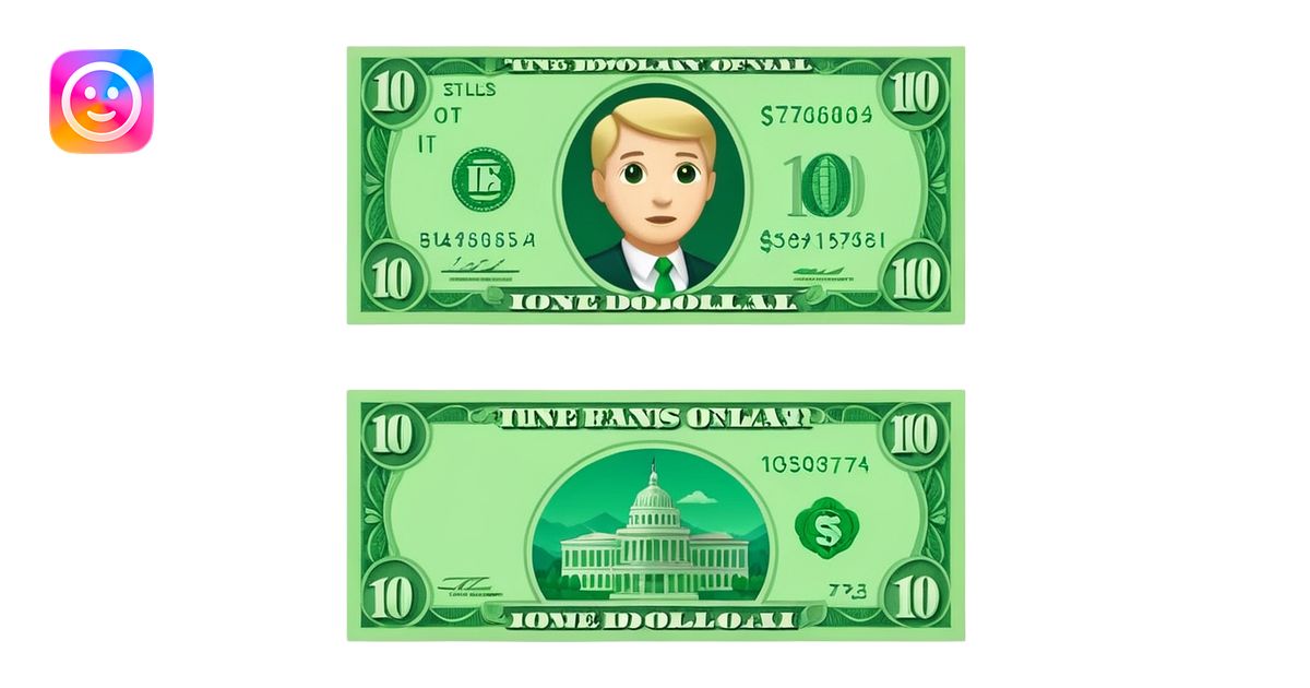 14 dollar bill flat ios emoji style version emoji | AI Emoji Generator