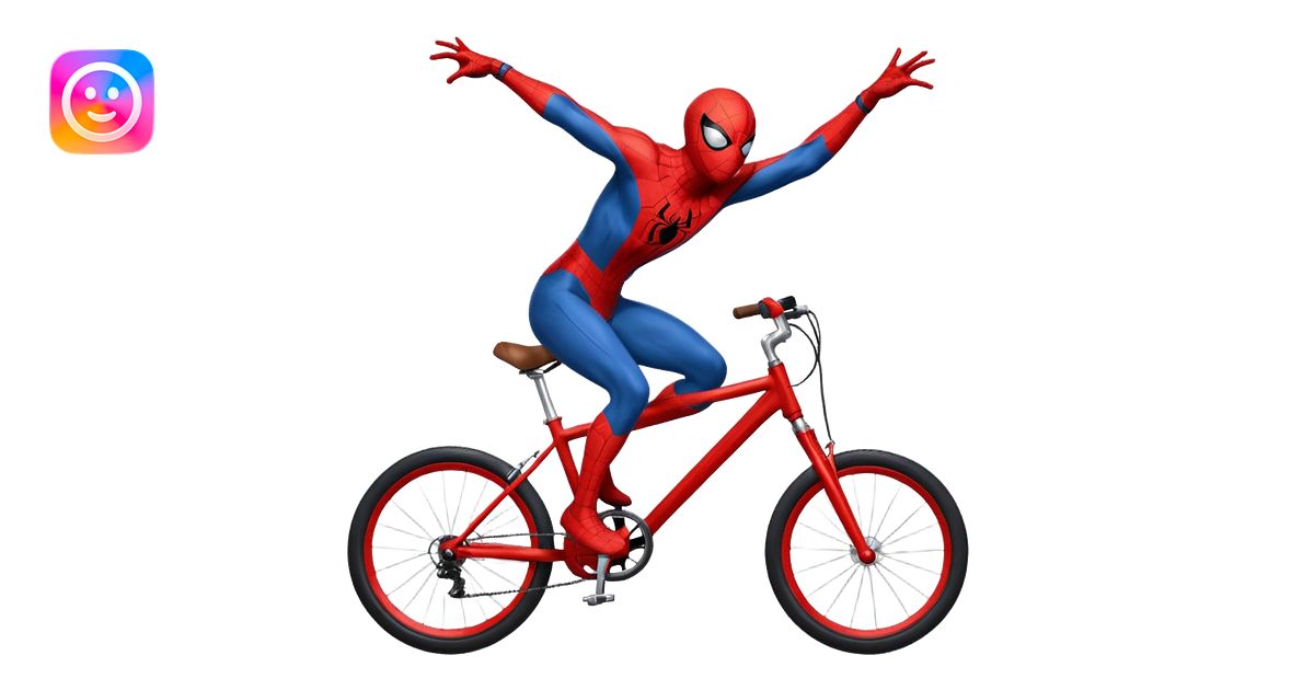 Spider man in the bike emoji | AI Emoji Generator