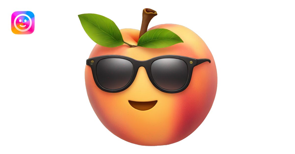 Peach with sunglasses emoji | AI Emoji Generator