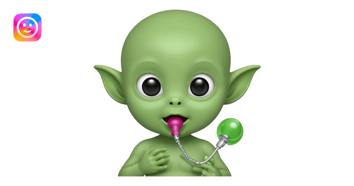 Alien baby with antenna pacifier emoji | AI Emoji Generator