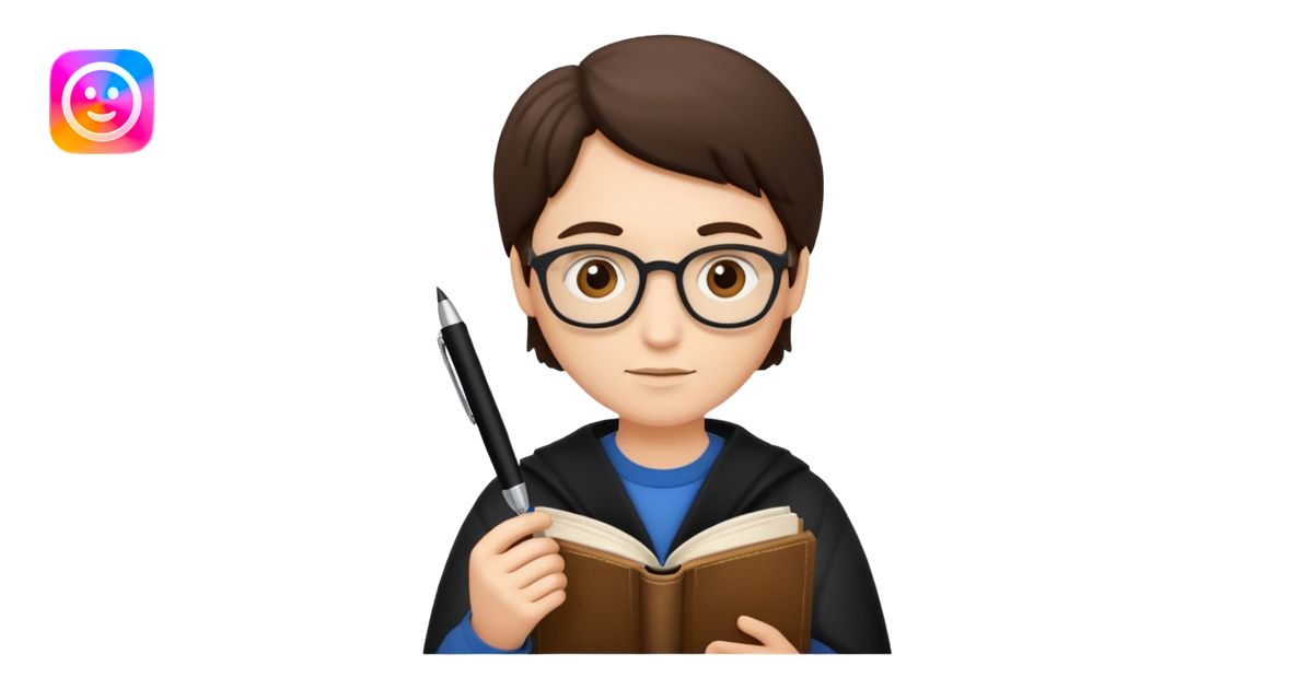 writer holding pen and book emoji | AI Emoji Generator