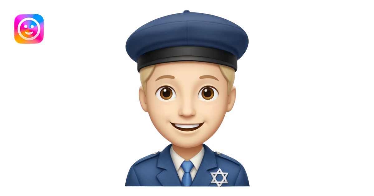 Smile face klasyczny, lecz z pejsami i beretem żydowskim emoji | AI ...