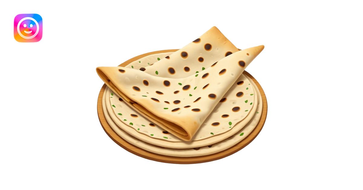 lavash flatbread object icon, thin flat bread, slightly toasted spots ...