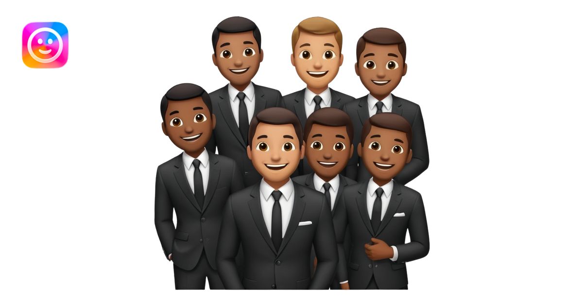A group of black men in suits emoji | AI Emoji Generator