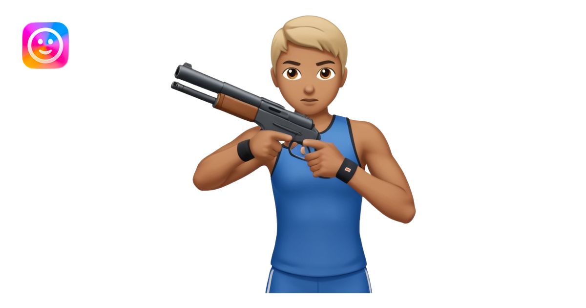athlete with gun shooting, in olymoics emoji | AI Emoji Generator