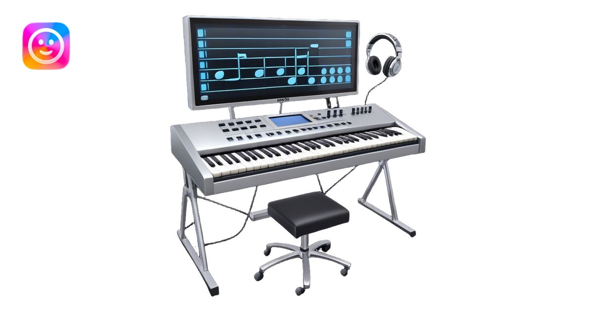 Create a professional and artistic emoji that represents writing music ...