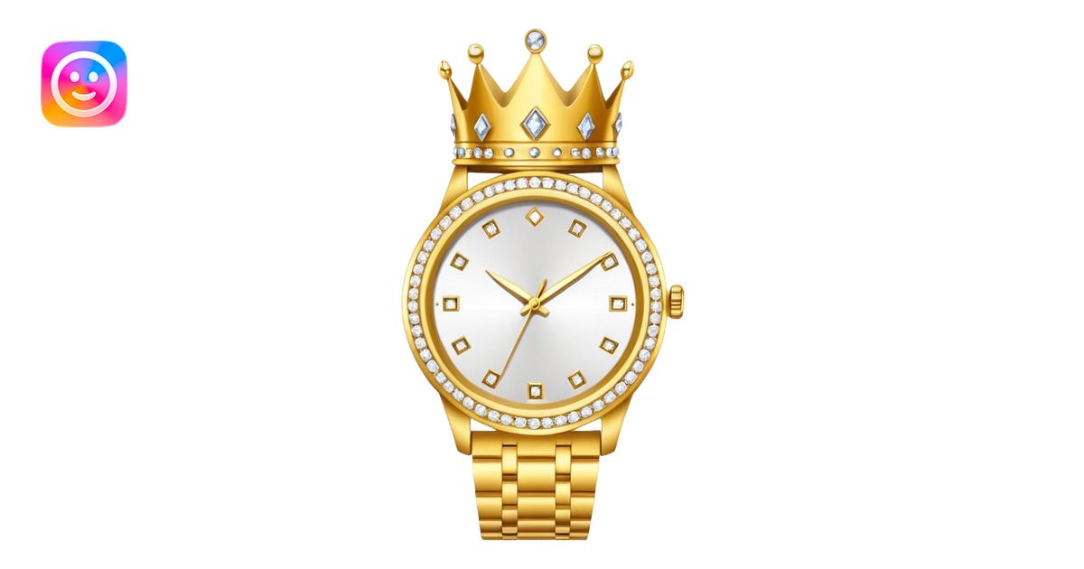 Create an emoji that shows a gold crown, a diamond, and a luxury ...