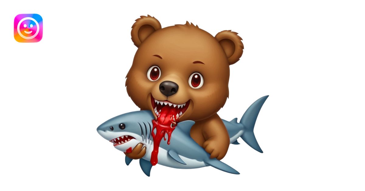 bear eating shark emoji | AI Emoji Generator