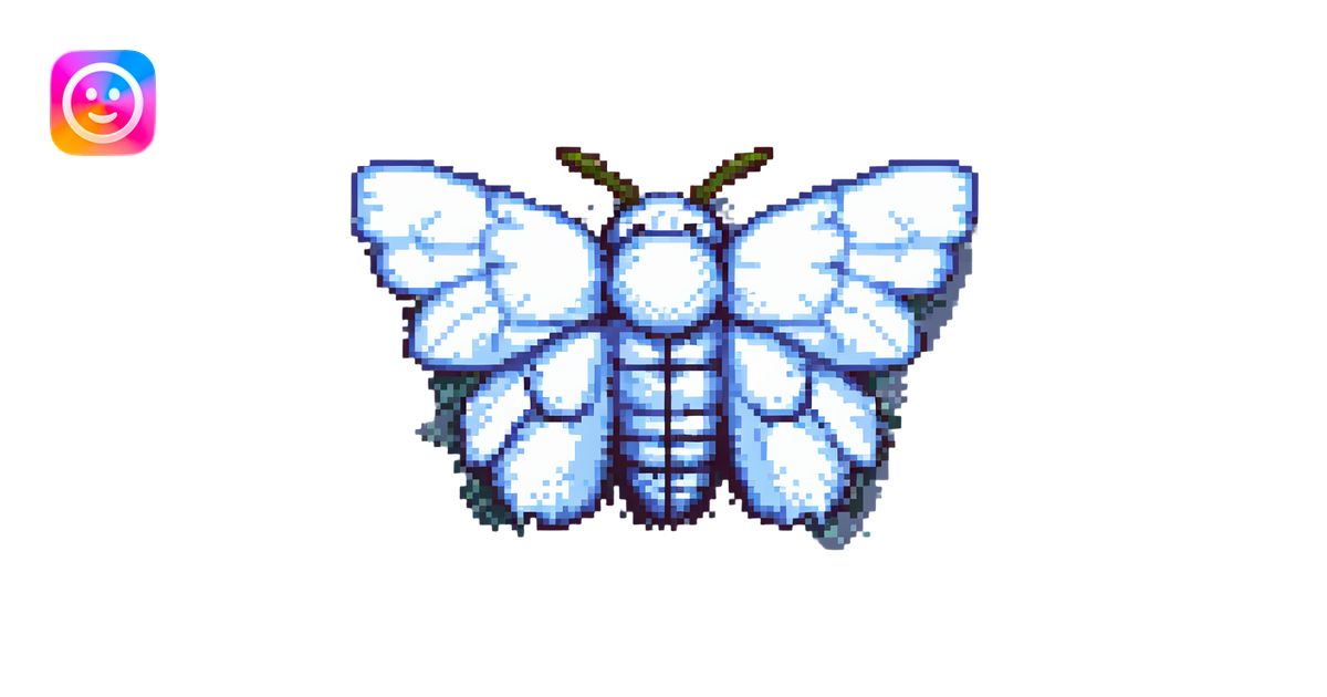 pixel art fluffy moth illustration | AI Emoji Generator